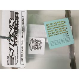 Signs Of All Kinds - SOAK190 SAR 900 Class Loco - Lady Norrie Decals ...
